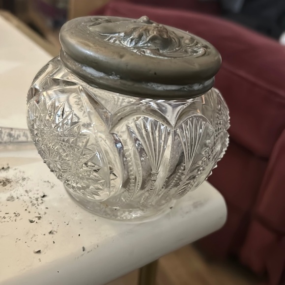 Art | Antique Victorian Pressed Glass Powder Jar Circa 190 | Poshmark